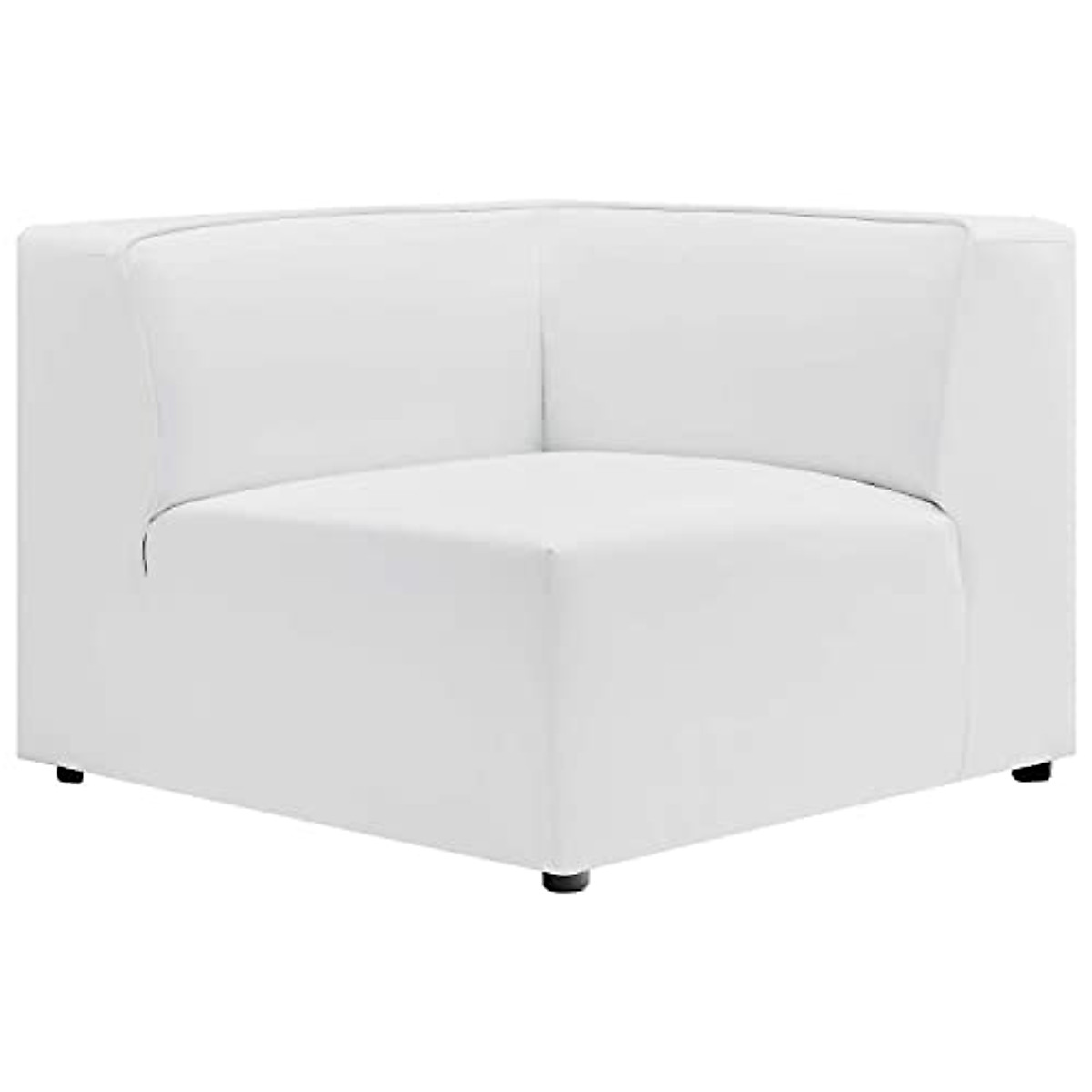 Modway Mingle Vegan Leather Sectional Sofa Corner Chair, White 37 x 37 x 27