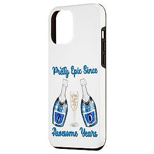 iPhone 13 Pro Max Epic Bling Champagne Decor For Girls White 40th Birthday Case