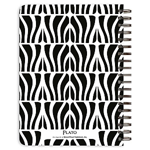 Ebony & Ivory | 2024 6 x 7.75 Inch 18 Months Weekly Desk Planner | Foil Stamped Cover | July 2023 - December 2024 | Plato | Stationery Planning