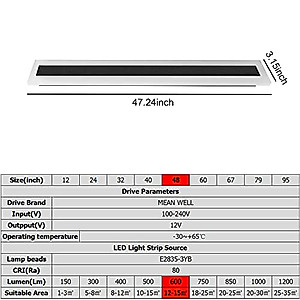 Aidenkid Long Wall Lamp Modern LED Waterproof IP65 Outdoor Wall Mount Lighting Fixture Garden Porch Sconce Lantern Sconces Luminaire/Bedroom Bedside Licht 48inch Cold White