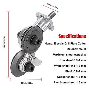 Metal Drill Bit Attachment New 2022 Electric Drill Scissors Electric Drill Cutter Attachment Electric Drill Cutter Secure And Durable Metal Cutting (Metal) Drill Bit Attachment (Silver, One Size)