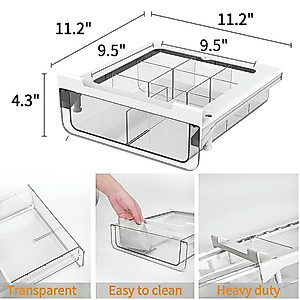 vacane Clear Under Shelf Drawer Organizer, Under Cabinet Shelf Hanging Storage Easy to Install, Bpa-Free Plastic Storage for Closet Kitchen Pantry Cupboard