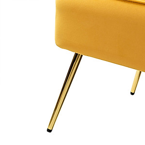 TINA'S HOME Contemporary Velvet Loveseat Sofa, Upholstered Loveseat Couch with Golden Metal Legs, Small Tufted 2-Seat Sofa Armless Love Seat for Living Room, Bedroom, Apartment Small Spaces, MUSTARD