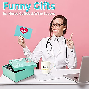 IDEWEI Before Patients After Patients Gift Set, Nurse Gifts for Women Coffee Mug and Wine Glass Idea for Dentist, Doctors Unique Nurse Day Birthday Graduation Appreciation Gifts