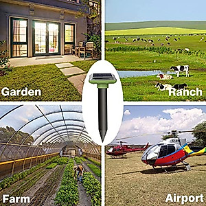 Solar Mole Repellent Ultrasonic,Ultrasonic Pest Repeller,Snake Repellent,Deterrents for Garden Outdoor Waterproof,Pest Deterrent Repelling Mole, Gopher, Mole, Mouse, Snake, Rodent (4 Pack)