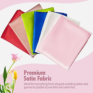 Cibhlea Premium Satin Fabric - Smooth & Shimmering Satin, 58" Wide | Ideal for Wedding Dresses, Decorations, and Crafts | Premium Quality, Soft & Silky Touch | Sold by The Yard (White, 3 Yard)