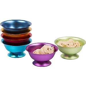 Trademark Innovations 5 oz. Retro Aluminum Bowls Set of 6 (Assorted Colors)