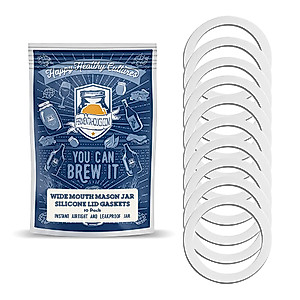 Wide Mouth Mason Jar Silicon Gaskets | 10 pack | Creates Airtight, Leakproof Jars When Paired Plastic With Mason Jar Lids | Food Grade