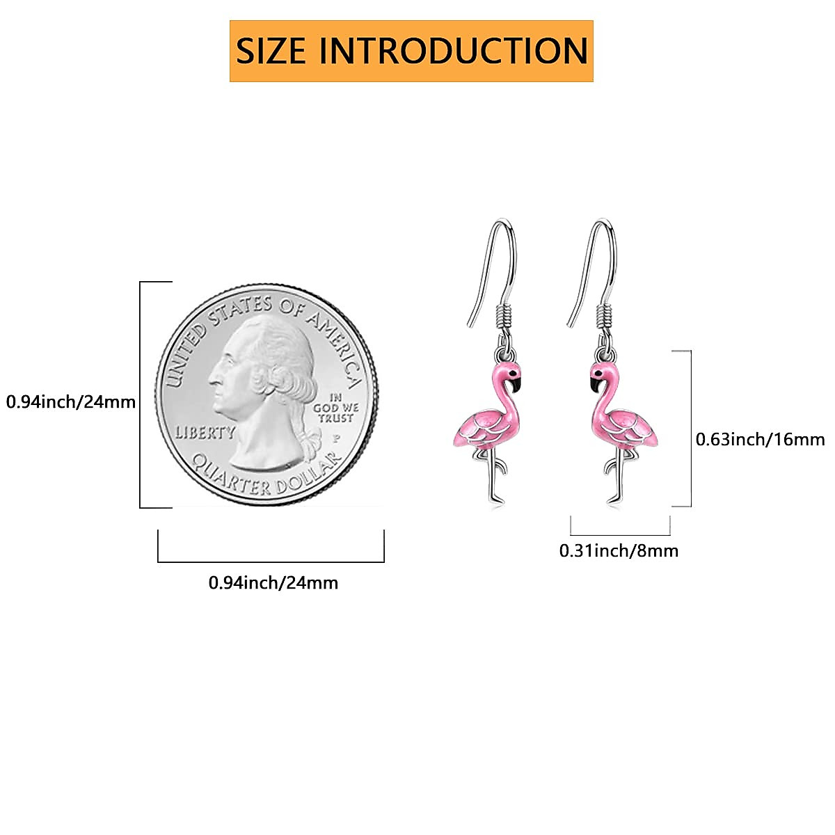 Flamingo Earrings for Women 925 Sterling Silver Pink Flamingo Dangle Drop Earrings Animal Jewelry Christmas Gifts for Women