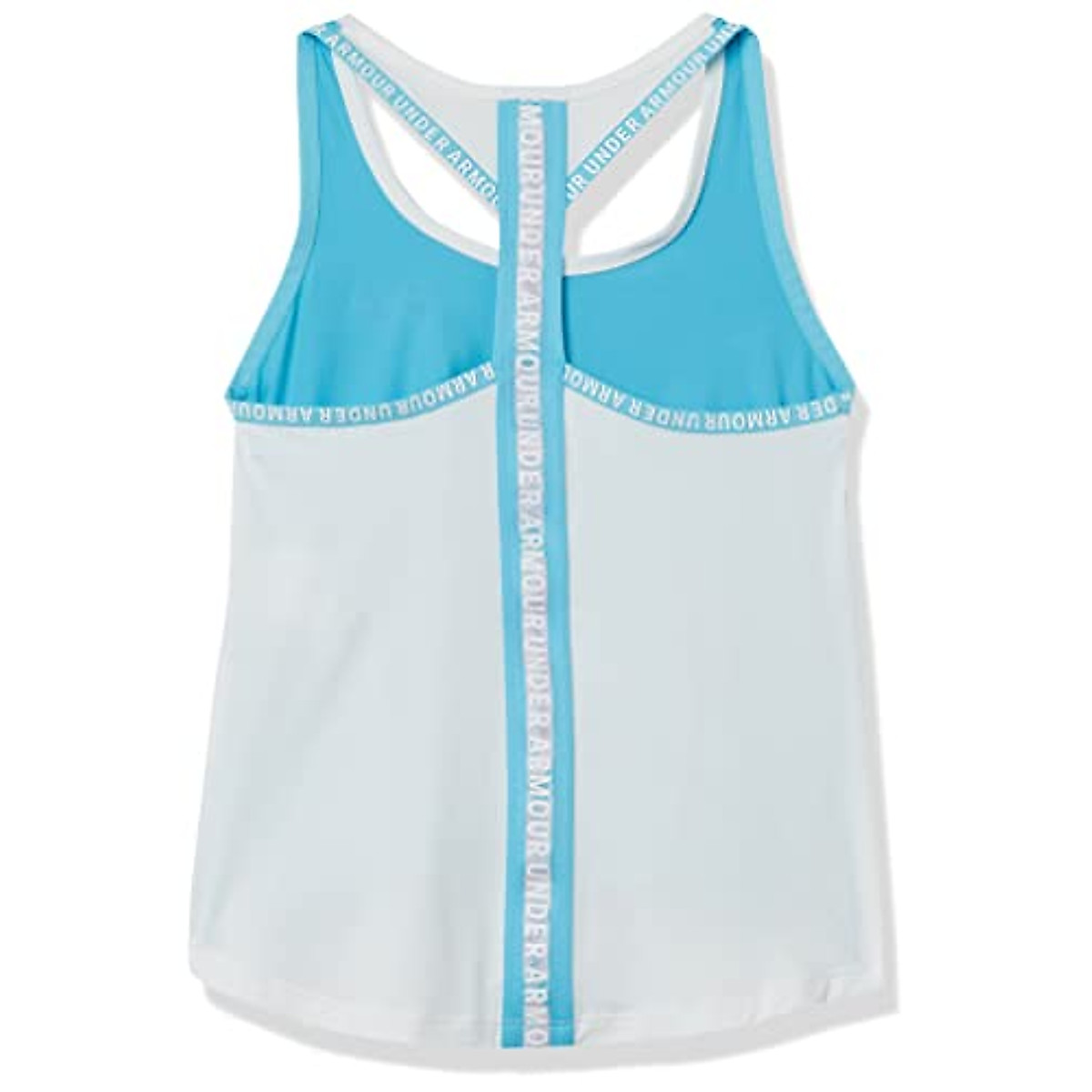 Under Armour Girls' Knockout Tank Top , Fresco Blue (481)/White , Youth X-Large