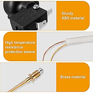 Thermocouple & Tilt Switch for Patio Heater, Thermocouple and Dump Switch Repair Kit for Propane Patio Heater Glass Tube Patio Heater Gas Heater, Patio Heater Parts for Tower Heater, 1 Pack