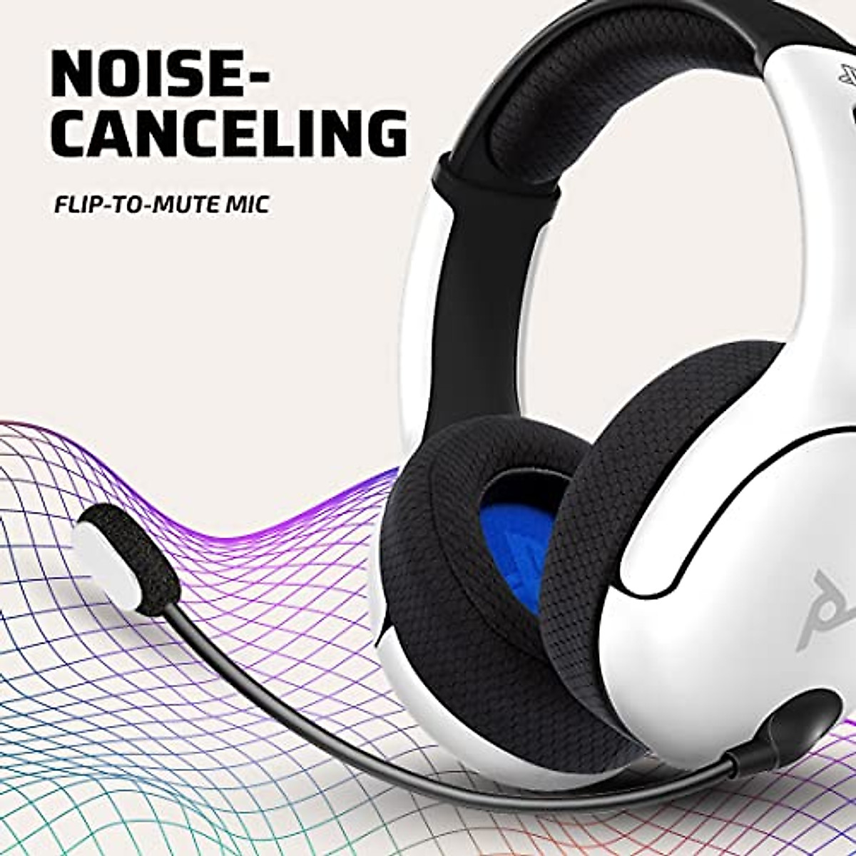 PDP LVL50 Wireless Stereo Headset with Noise Cancelling Microphone: White - PS5/PS4