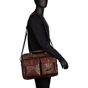Mancini Leather Goods Double Compartment 15.6" Laptop Briefcase with RFID Secure