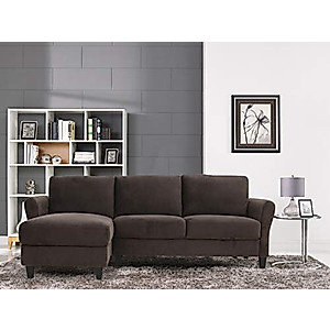 LifeStyle Solutions Rolled arms Sectional Sofa, Coffee