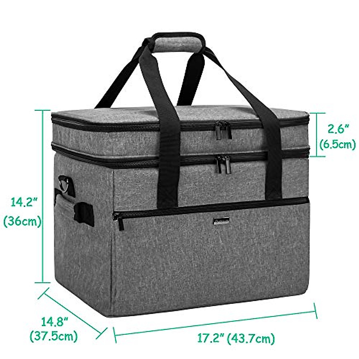 YARWO Slow Cooker Bag Compatible with Crock-Pot and Hamilton Beach 6-8 Quart Oval Slow Cooker, Double Layers Slow Cooker Travel Carrier for kitchen Appliance and Accessories, Gray (Bag Only)