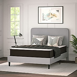 Flash Furniture Dream 10" Hybrid Spring and Foam Mattress in a Box, High Density Foam and Spring Hybrid Mattress for Pressure Relief, Queen