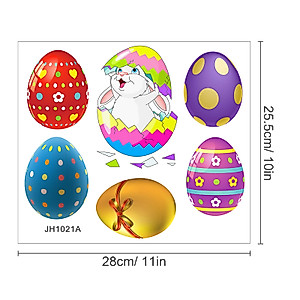 Konsait Bunny Wall Stickers, Cartoon Bunny Eggs Design Wall Stickers for Easter Party Favor Home Decoration Kids Baby Boys Girls Bedroom Window Decals