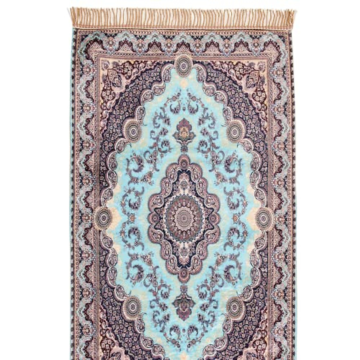 Sacred Artisans FAÍTH Turkish Prayer Mats | Ocean Blue, Soft Prayer Rug Made from Thick Cotton & Bamboo Blend & Fully Gift Ready