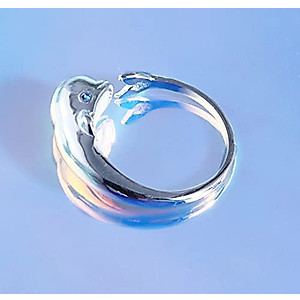 Helen de Lete Beluga White Whale S925 Sterling Silver Adjustable Ring - High Polish Version