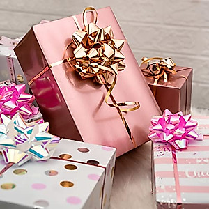 WRAPAHOLIC Wrapping Paper Roll - Rose Gold and Pink Set for Birthday Holiday Wedding Baby Shower - 3 Rolls - 30 inch X 120 inch Per Roll