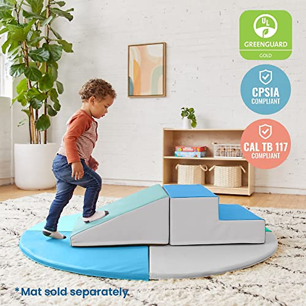 ECR4Kids Softzone Little Me Climb and Slide, Toddler Playset, Contemporary, 2-Piece