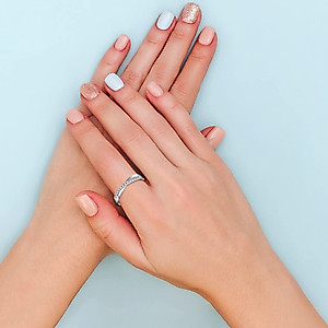 Fahonie 925 Sterling Silver X Cross Ring 5A Cubic Zirconia CZ Wedding Band for Women(Size8)