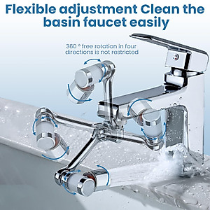 WATERPLOF Splash Multifunction Faucet with Filter Functionality & 6 Replacement Cartridges Universal 1080° Swivel Robotic Arm Faucet Aerator for sink 2 Modes Pressurized Spray Attachment