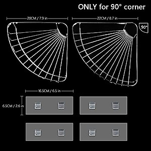 AJayHao 2-Pack Corner Shower Caddy Shelf With Inside Hooks, Wall Mounted Rustproof Bathroom Organizer Basket, No Drilling Traceless Adhesive,304 Stainless Steel Storage Rack.