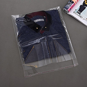 9 x 13 Inch Clear Apparel Bags Self Seal Flap for T-shirt,Clothes,Party Wedding Gift Bags (100 Pcs)