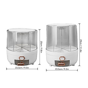 Rice Grain Storage Container, 360 Rotating Grain Storage, Clear Food Dispenser with Drainage Cup, Large Capacity Dry Food Storage Bin, Cereal Dispenser with Measuring Cylinder for Kitchen(Small Size)