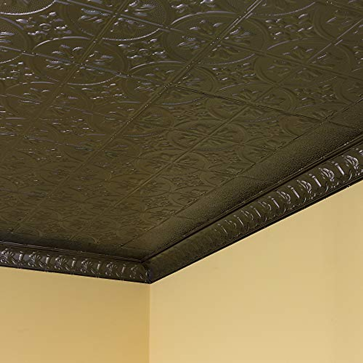 Great Lakes Tin Jamestown Bronze Burst 2ft x 2ft Nail Up Ceiling Tiles - Perfect for DIY and Home Renovation Projects - Easy to Install (5 Pack)