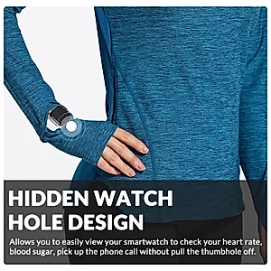 BALEAF Women's Quick Dry Shirts Long Sleeve for Running Hiking Workout UPF50+ SPF Lightweight Pullover Blue Size M