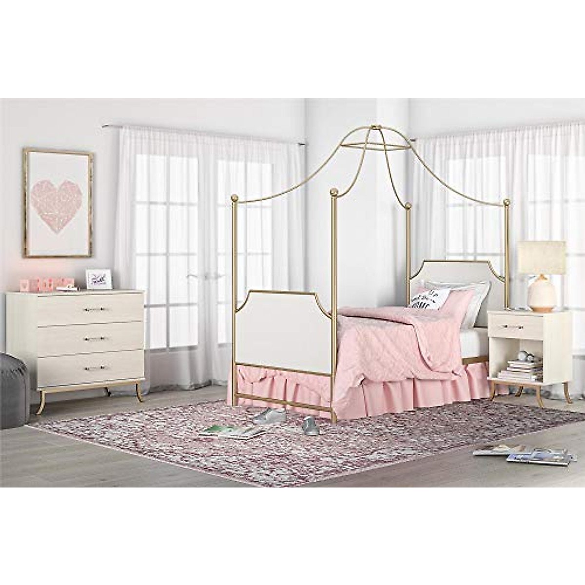 Little Seeds Monarch Hill Clementine White Nightstand, Ivory Oak