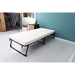 Folding Bed and Thick Memory Foam Mattress with Wheels Guest Beds 500 lbs Max Weight Capacity Bed (74.8x31.4x10.6 inch, 3 Fold Bed)