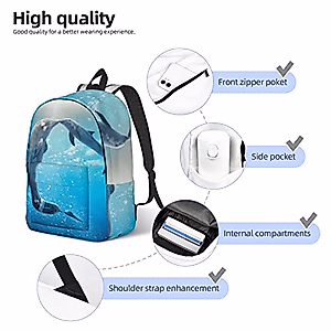 VGFJHNDF winter the dolphin print Canvas Backpack,Durable Canvas Backpack for Any Adventure