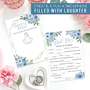 Hadley Designs 40 Floral Funny Bridal Shower Games 20 Guests - Wedding Games for Bridal Shower Games for Guests, Couples Wedding Shower Games for Couples, Bridal Party Games, Bridal Shower Bingo Game