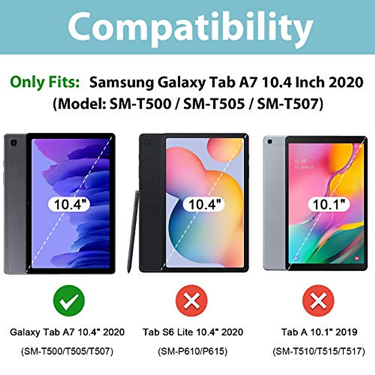 ProCase Smart Case for Galaxy Tab a7 10.4" 2022 2020 (SM-T509 T500 T503 T505 T507), Slim Light Cover Trifold Stand Hard Shell Folio Smart Case for Galaxy Tab A7 10.4 Inch 2022 2020 Tablet -Black