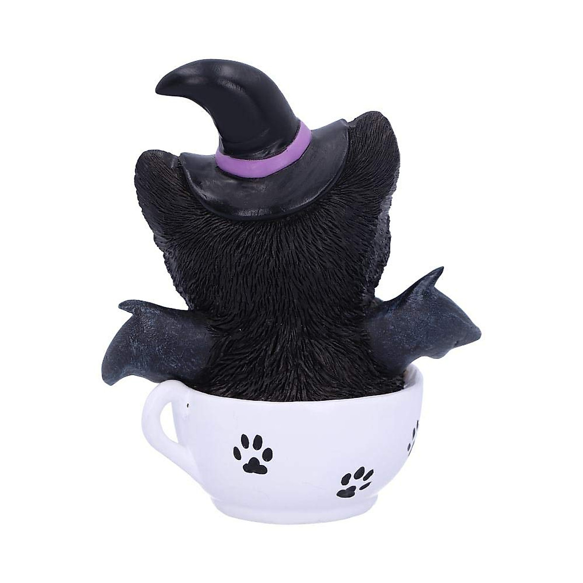 Nemesis Now Kit Novelty Tea Cup Witch Cat Figurine, Polyresin, Black, One Size