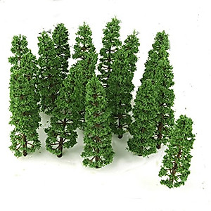 NUOLUX 20pcs Model Tree 1:100 9cm Plastic Fir Trees Model Train Scenery Landscape1
