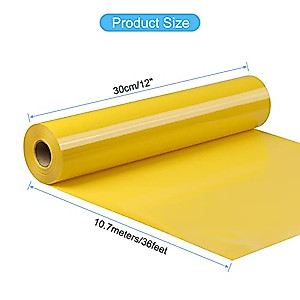 MECCANIXITY Heat Transfer Vinyl Rolls, 12" x 35 Feet HTV Vinyl, Yellow HTV Vinyl Iron on Vinyl Heat Vinyl Design for Shirts, Pillows, Hand Bags, Hats