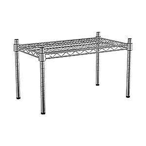 Krollen Industrial 14" x 24" NSF Chrome Wire Stationary Dunnage Storage Rack with 14" Posts Ideal for Commercial Kitchen Home Garage Warehouse Shelters