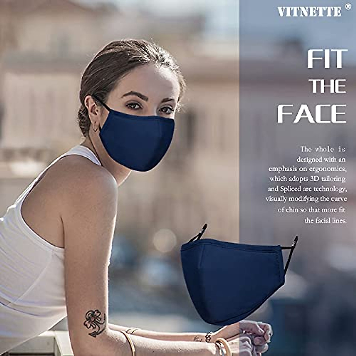 Fwaouty Cloth Face Masks, Reusable Washable Adjustable Breathable Face Mask with Nose Wire for Women Men 6 Packs