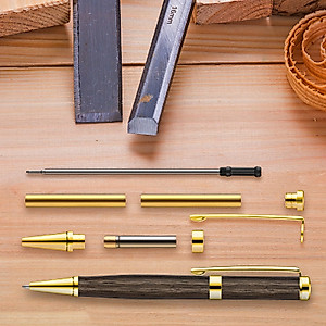 Colarr 20 Pcs 7mm Slimline Pen Kit with Refill Wood Turning Twist Pen Kit Lathe Turning Supplies for DIY Copper Pen Making Friend Teacher Students Gifts(Assorted Color, 20 Sets)