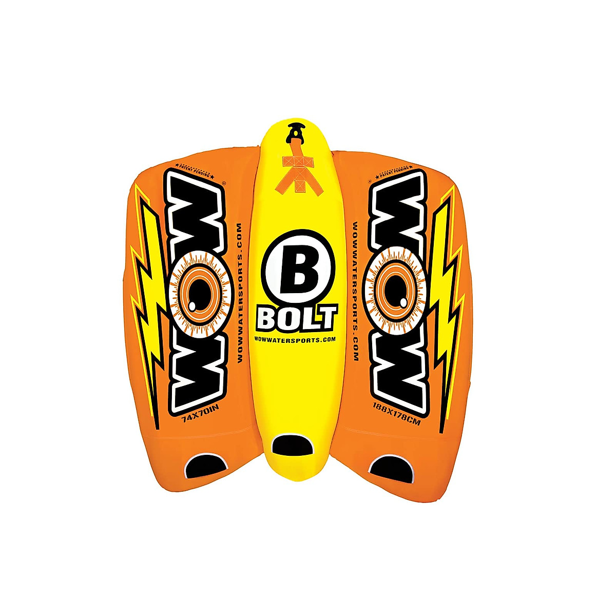 Wow Sports - Bolt Inflatable Towable Tube - 1-4 Riders - Perfect for Kids & Adults - Soft Top Deck Tube