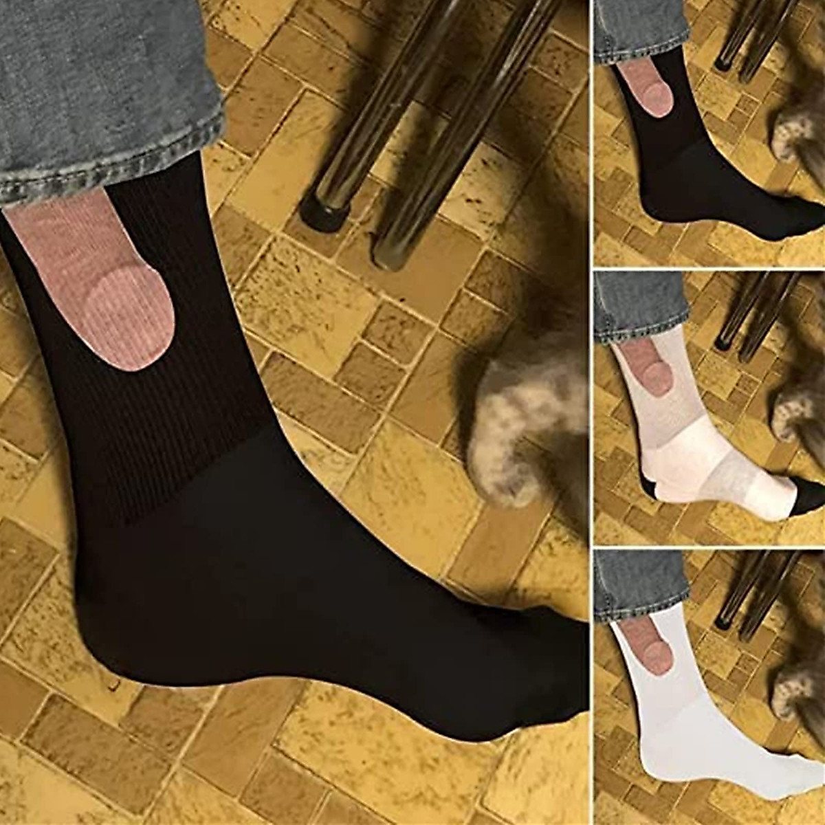 3 Pair,Show Off Socks,Show Off Socks Funny,Show Off Socks Mens Socks Cotton,Non -Slip,Deodorization, for Athletic Running Casual (Milky)