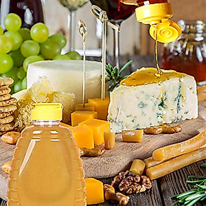 Lainrrew 6 Pcs 12 Oz Honey Jars, Plastic Honey Bottles Clear Empty Honey Containers Honey Dispenser Squeeze Honey Bottle with Leak Proof Flip-Top Caps for Storing and Dispensing (12oz)