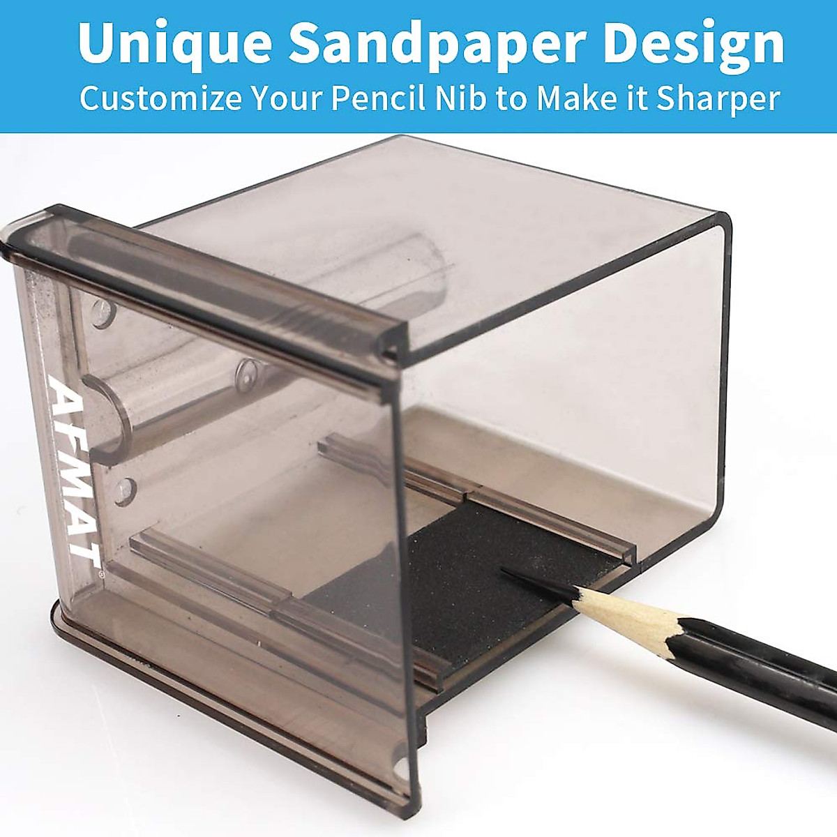 AFMAT Long Point Pencil Sharpener, Art Pencil Sharpeners, Charcoal Pencil Sharpener for Artists, Drawing Pencil Sharpener Manual for Art Pencils/Drawing/Sketching Pencils(φ6-8.2mm), Adjustable Points