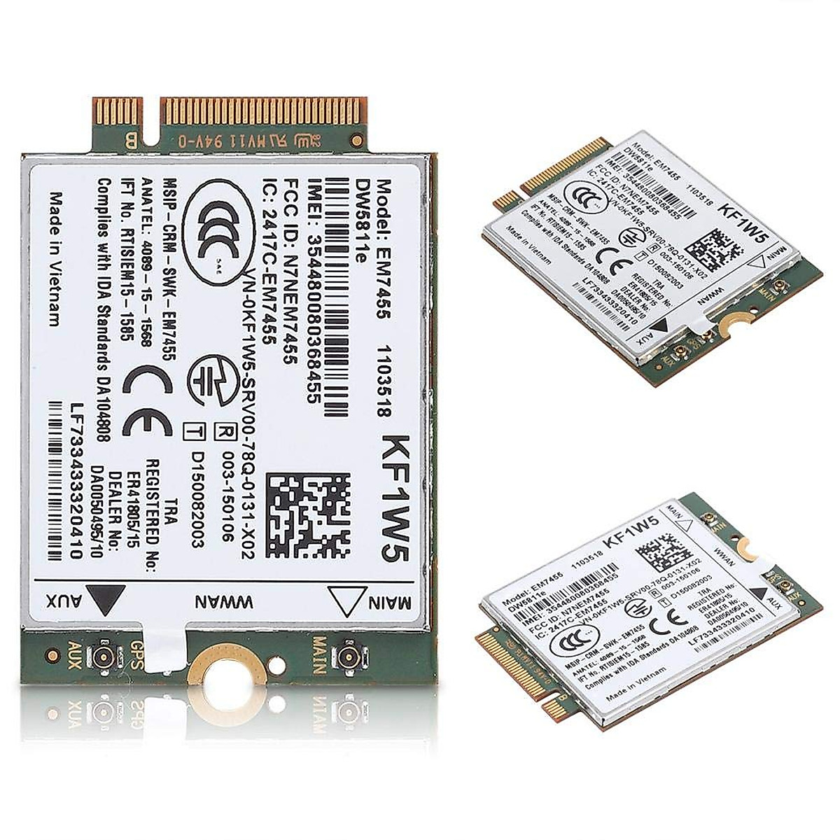 4G Module, Replacement Qualcomm 4G LTE WWAN NGFF Card Module Wireless EM7455 for Dell DW5811e