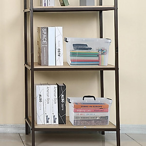 Kiddream 10.5 Quart Clear Storage Boxes, Plastic Bins with Lids and Handles Set of 4