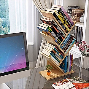 GELTDN 4-Tier Bookcase Tree Bookshelf Book Rack Display Storage Magazine Rack, for Books, Magazines, CDs and Photo, for Living Room, Home Office
